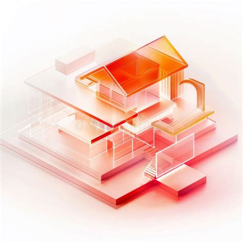 architectural model concept with frosted glass effect generative ai
