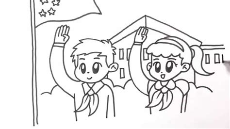 敬礼绘画简笔画 敬礼简笔画 大山谷图库