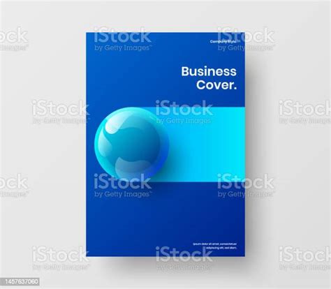 밝은 회사 표지 디자인 벡터 일러스트 레이 션입니다 격리된 3d 공 소책자 레이아웃입니다 0명에 대한 스톡 벡터 아트 및 기타 이미지 Istock