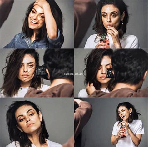 Mila Kunis Photoshoot Collage Behind The Scenes While Filming