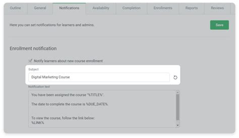 Course Notifications