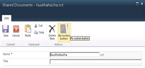 How To Create Custom Button In Sharepoint 2010 Edit Form Ribbon User Interface