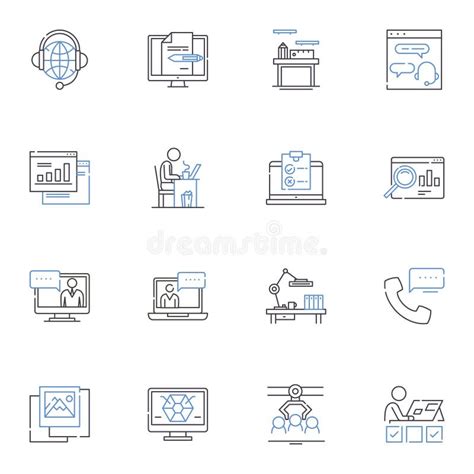 implementing line icons collection integrating executing applying