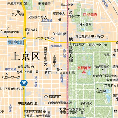 A京都区別 上京区125000 地図素材