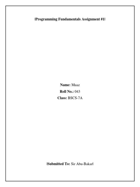 Pf Assignment 1 Pdf Namespace Software Engineering