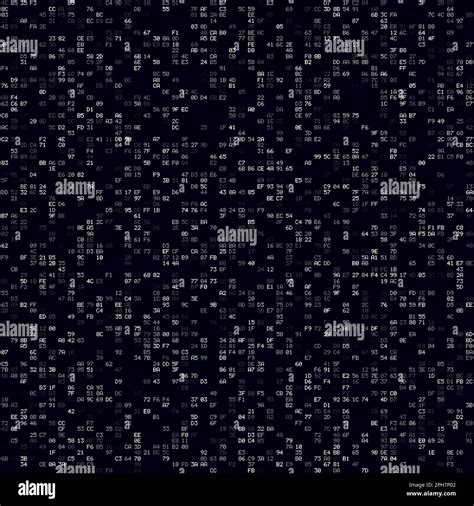 Technology Background White Sparse Hexadecimal Pairs Background Big Sized Seamless Pattern