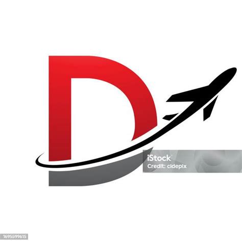 빨간색과 검은색 대문자 D 아이콘 개념에 대한 스톡 벡터 아트 및 기타 이미지 개념 곡선 날기 Istock