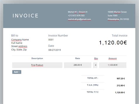 Github Scyrencopinvoice Html5 Vanillajs Invoice Template