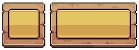 Pixel Art Wooden Buttons For Game And App Interface Vector Icon For