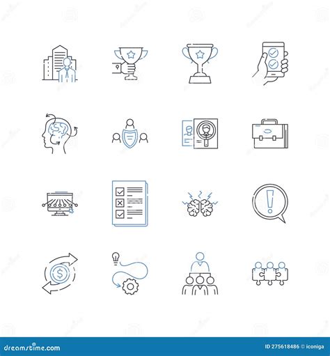 Enterprise Evolution Line Icons Collection Growth Adaptation Innovation Progression