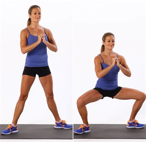 Sumo Squats Total Body No Equipment Workout Popsugar Fitness Photo 3