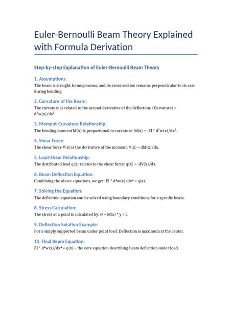 Euler Bernoulli Beam Theory Pdf