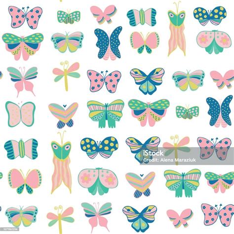 다채로운 밝은 곤충 나뭇 가지 마음의 원활한 패턴입니다 월페이퍼 선물 용지 인사말 카드 직물 섬유 웹 디자인에 적합합니다 벡터 그림입니다 손으로 그렸습니다 0명에 대한 스톡