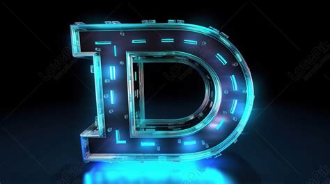 3d 렌더링된 배경의 파란색 네온 조명 금속 미래형 글꼴 D 글꼴 배경 네온 스타일 배경 미래형 배경 이미지 Hd 글꼴