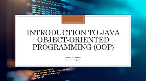Java And Oop Object Oriented Programming Emmanuel Msafiri Phiri