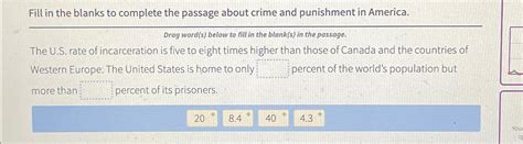 Solved Fill In The Blanks To Complete The Passage About