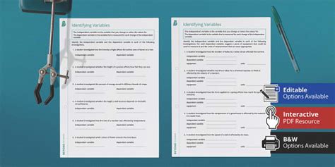 Identifying Variables Worksheet Beyond Secondary Resources