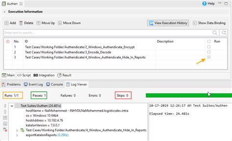 after executing test suite unable to see not run test cases in log