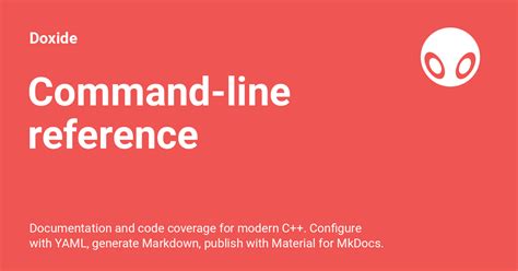Command Line Reference Doxide