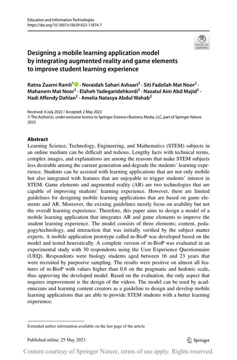 Designing A Mobile Learning Application Model By Integrating Augmented