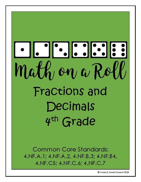Math On A Roll Fractions And Decimals 4th Grade By The Math Crush