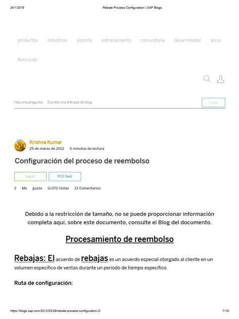 Rebate Process Configuration Sap Blogs Pdf Blog Informática