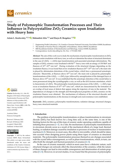 Pdf Study Of Polymorphic Transformation Processes And Their Influence