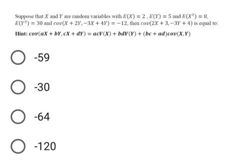 Solved Suppose That X And Y Are Random Variables With