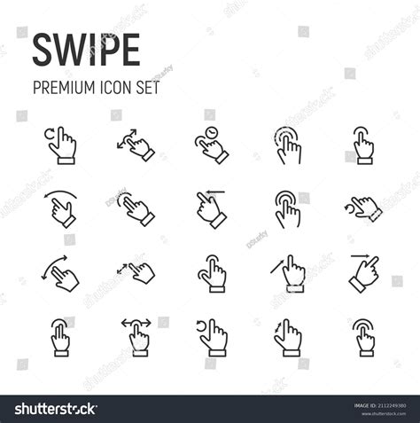 Set Swipe Line Icons Premium Pack Stock Vector Royalty Free 2112249380 Shutterstock