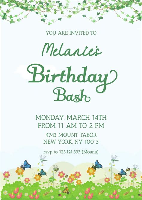 공주 성 어린이 생일 초대장 템플릿어린이 생일 초대장 템플릿 Invitanku