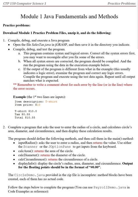 Solved Ctp 150 Computer Science 1 Practice Problems Module 1
