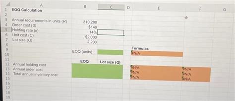 Solved Excel Online Structured Activity EOQ Please Post Chegg