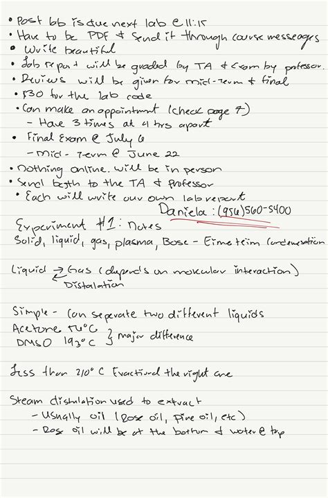 Lab Notes 1 Name Chem 2123 S I Dr