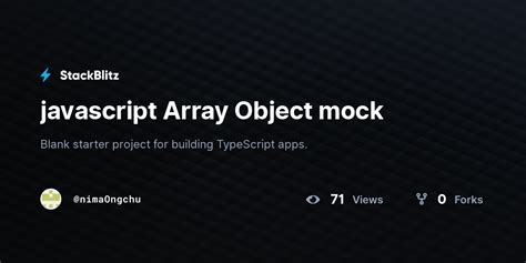 Javascript Array Object Mock Stackblitz