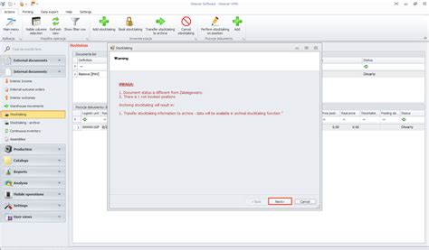 Stocktaking Archive In The Wms Weaver System