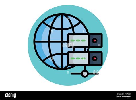 Web Server Icon Colored Outline Icon Style Icon Related To IT Network Elements Vector