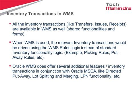 Oracle Wms And Oracle Msca Overview