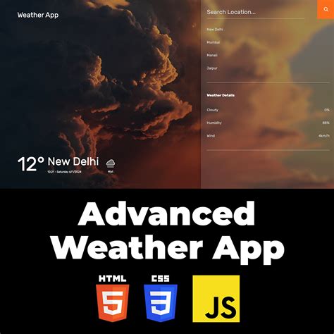 Advanced Weather App Using Javascript And Weather Api Weather App