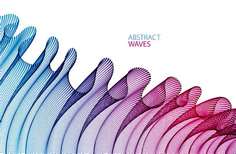 흐르는 입자의 물결 부드러운 곡선 모양 선 바람에 투명 튤 직물벡터 추상적 배경 3d 모양점 매직 블렌드 메쉬 0명에 대한 스톡 벡터 아트 및 기타 이미지 Istock