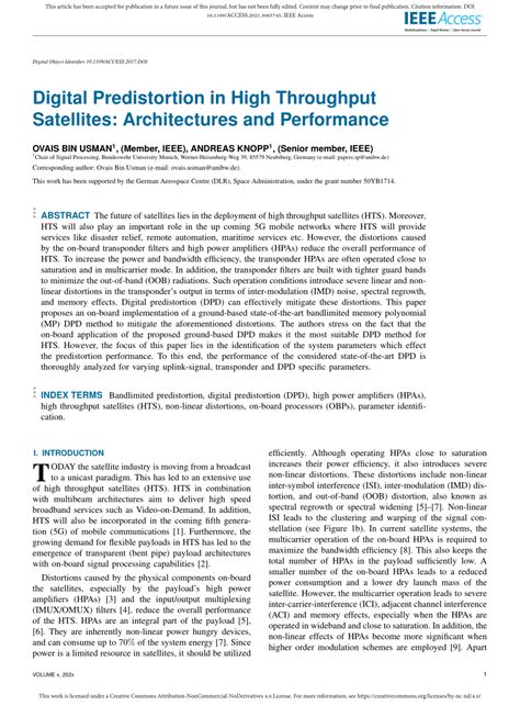 Pdf Digital Predistortion In High Throughput Satellites Architectures And Performance