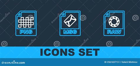 set line raw file document png and msg icon vector stock illustration illustration of symbol