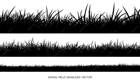 Premium Vector Set Of Grass Border Silhouettes On White Background Vector
