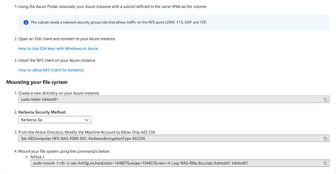 Azure Netapp Files에 대한 Nfsv41 Kerberos 암호화 구성 Microsoft Learn