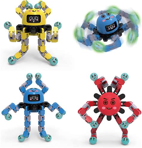 Transformable Fidget Spinner Toys 3 Pack Fun Cartoon Face Swap