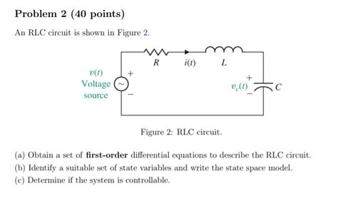 Solved Problem Points An RLC Circuit Is Shown In Chegg Com
