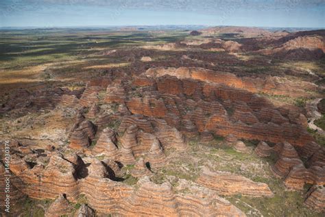Aerial View Of Beehive Dome Formations Bungle Bungle Range In The