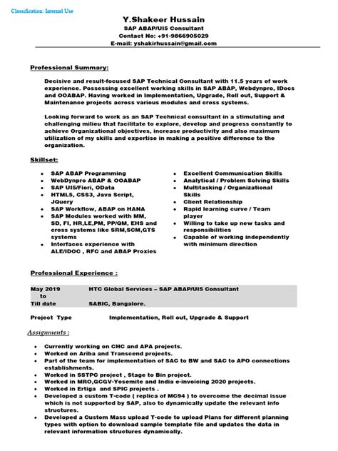 shakeer hussain sap abap consultant updated pdf enterprise resource
