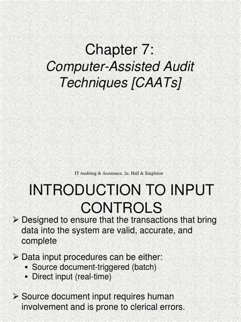 Computer Assisted Audit Techniques Caats It Auditing And Assurance 2e Hall And Singleton Pdf