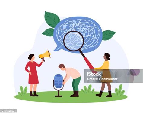 의사소통 문제 어려운 토론 사람들의 대화 치료 과정 연구 개념에 대한 스톡 벡터 아트 및 기타 이미지 개념 검사 보기 기포 Istock