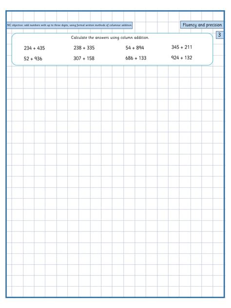 Add Numbers With Up To Three Digits Using Formal Written Methods Of